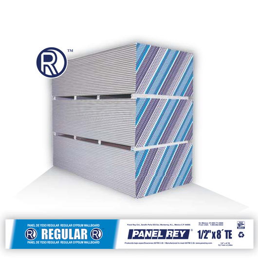 TABLAROCA PANEL DE YESO REGULAR 1/2 PULGADAS DE 1.22M X 2.44M